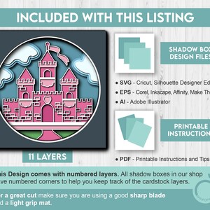 3D Layered Castle SVG EPS, Fantasy Shadow Box, Fairytale Castle 3D Svg ...