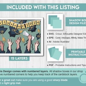 3D Graduation Students Shadow Box SVG, 3D Summer SVG, 3D Class of 2024 ...