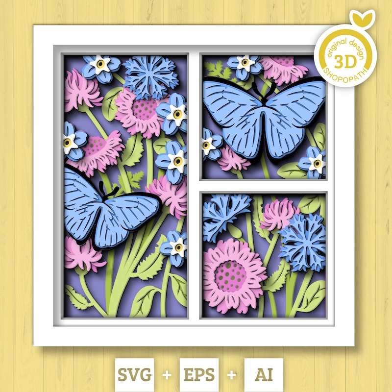 Shadow Box Card Svg - Etsy