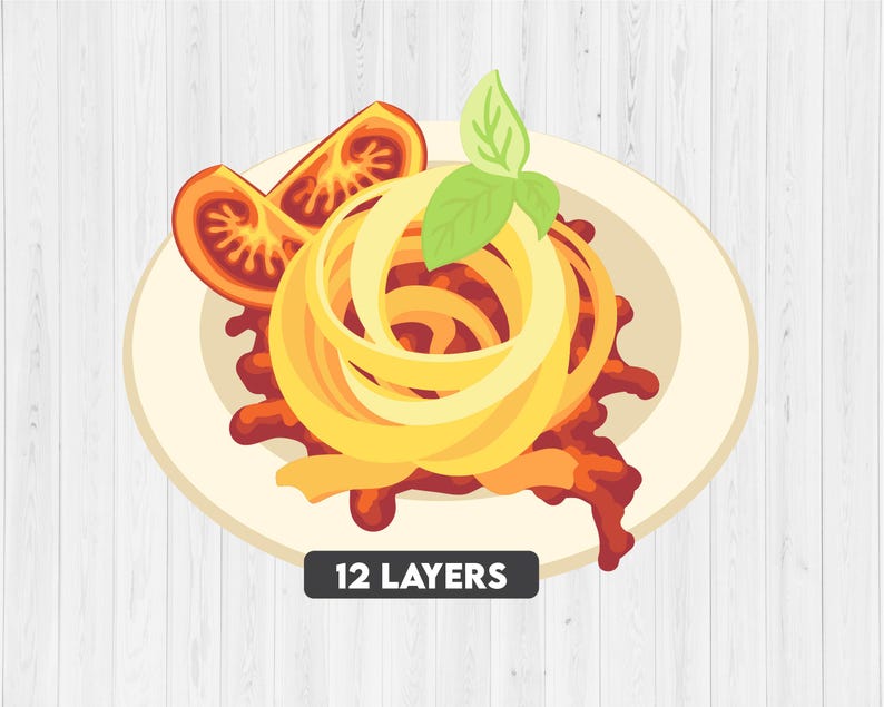 Layered Tomatoes 3D SVG Element, Layered Basil Leaves Element 3d Svg ...