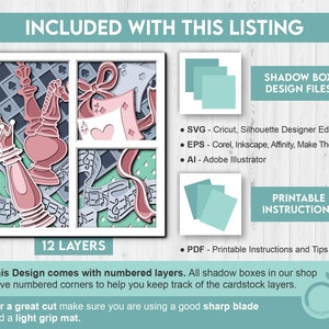 3D Layered Chess SVG PDF EPS, Chess Shadow Box, Playing Cards 3D Svg ...