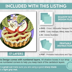 3D SVG Apple Pie Shadow Box SVG, 3d SVG Apple Pie Shadow Box, Summer ...