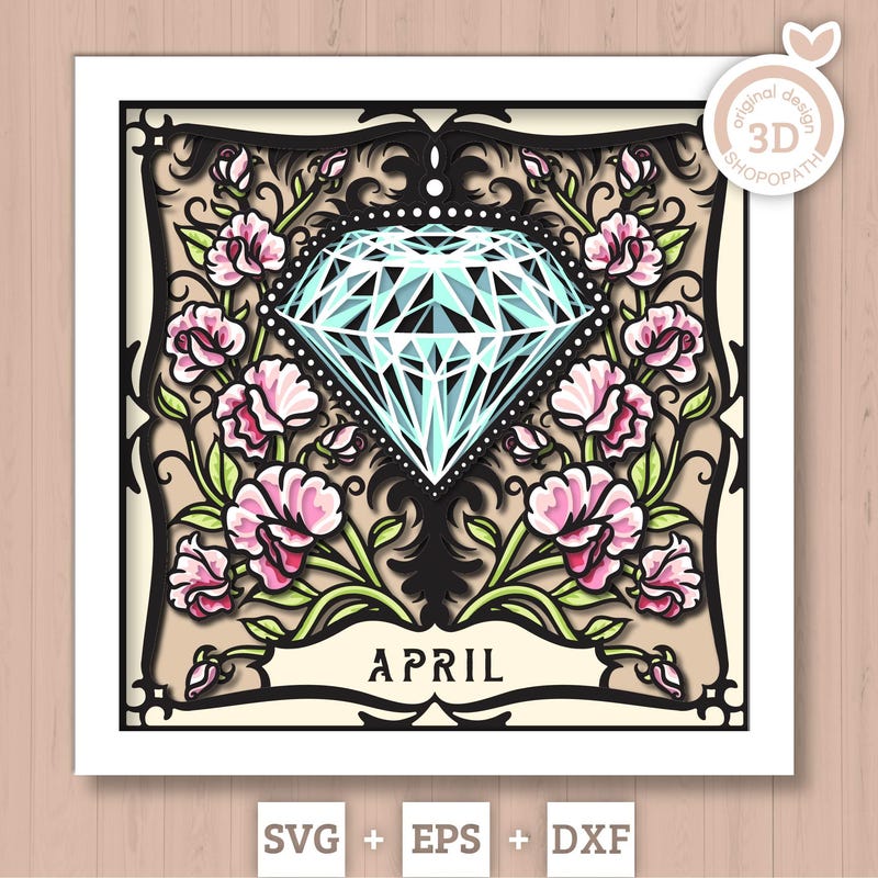 April Birth Month Art - Etsy