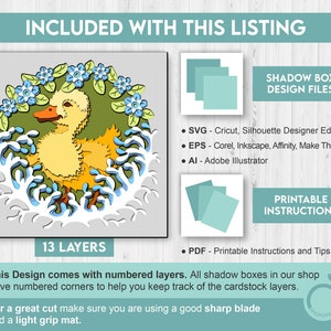 3D Ducks Shadow Box SVG, 3D Layered Ducklings SVG, Layered Papercut Svg ...