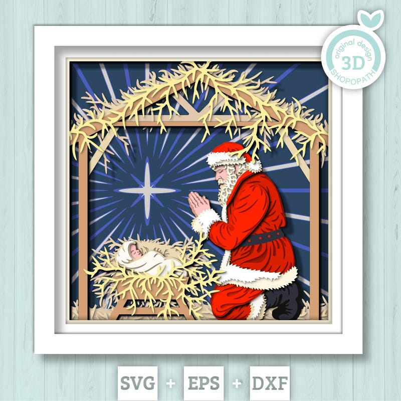 Santa Scene Shadow Box - Etsy Canada