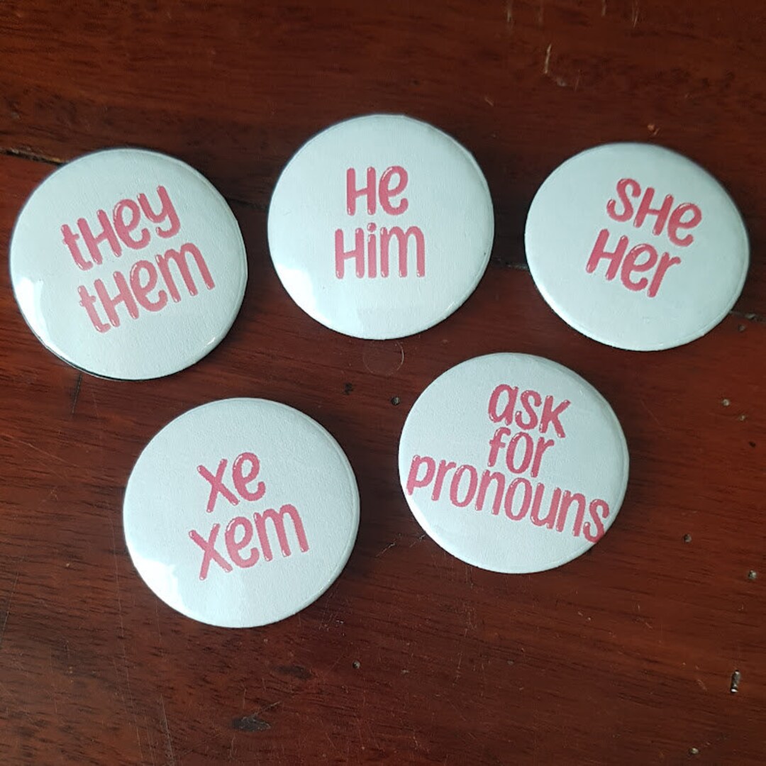 Cute Pronoun Pins - Etsy