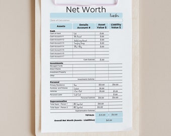 Net Worth Tracker Printable - Etsy