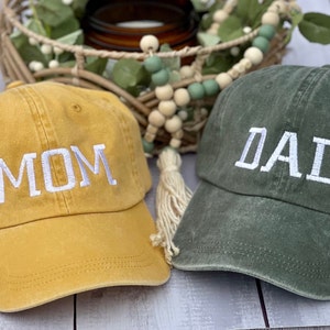Mom and Dad Baseball Caps Pregnancy Announcement EMBROIDERED - Etsy