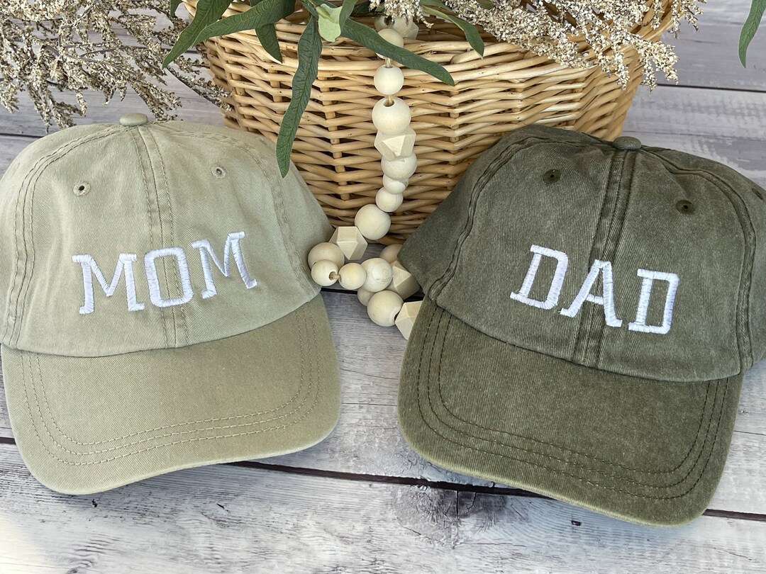 Mom and Dad Baseball Caps, Pregnancy Announcement EMBROIDERED Hat ...