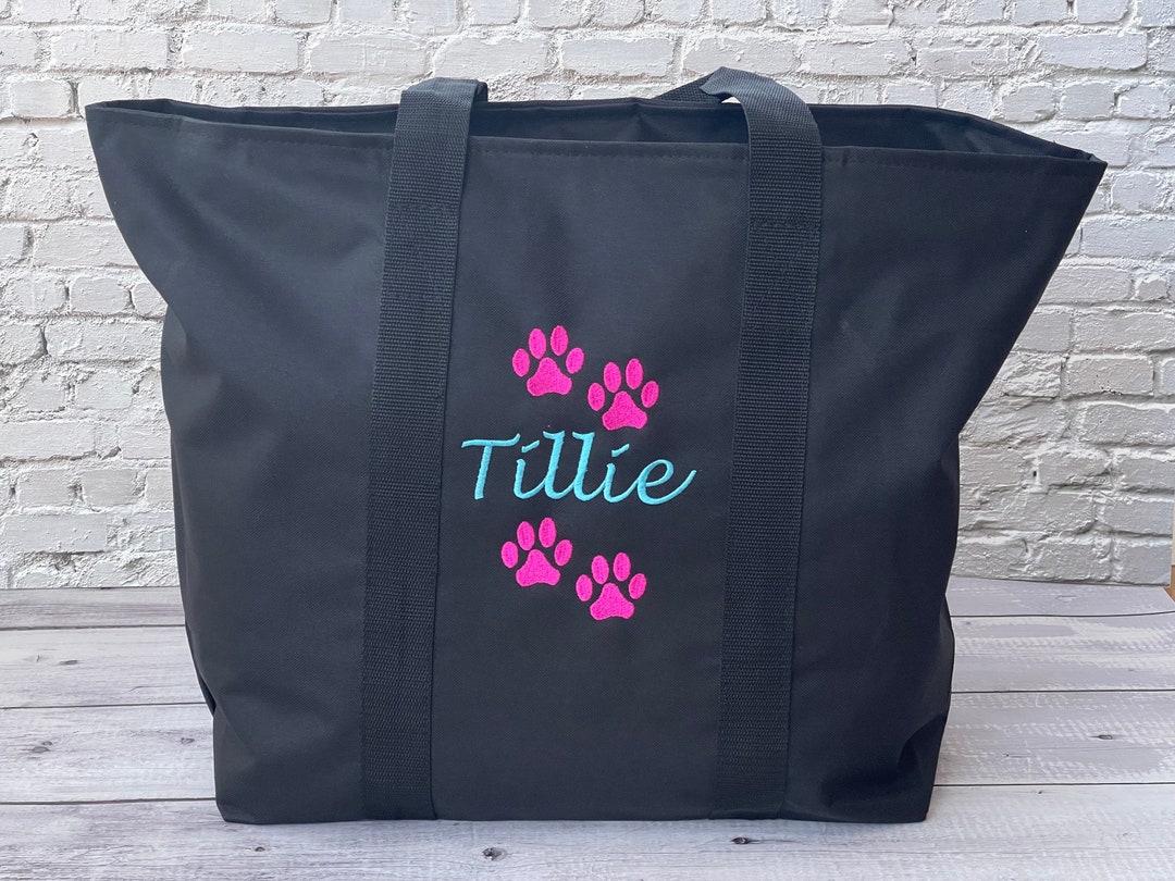 Personalized Pet Bag, XL Tote Bag, Pet Tote, Dog Travel Bag, Dog Owner ...