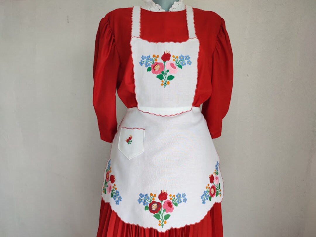 Hungarian Embroidered Apron, Hand Made Apron, Kalocsa Folk Art - Etsy