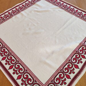 Finished Cross Stitch Tablecloth Set, Vintage Cross Stitch Decor - Etsy