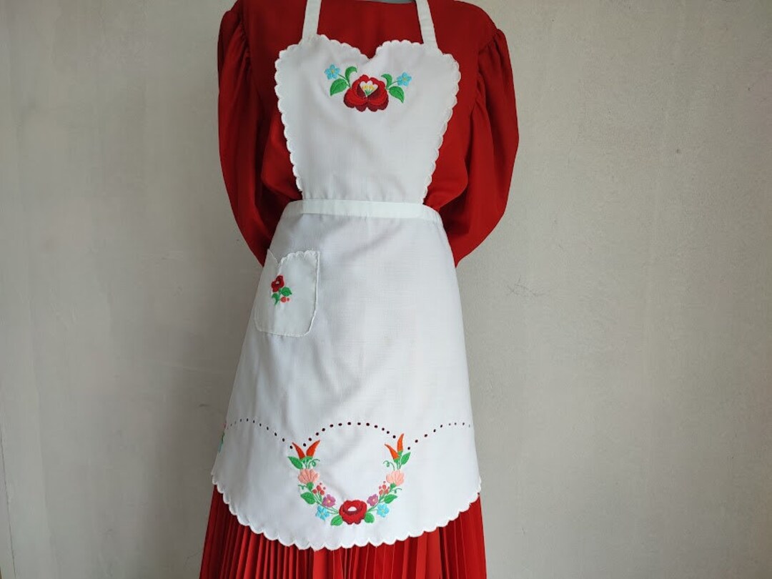 Hungarian Embroidered Apron, Hand Made Apron, Kalocsa Folk Art - Etsy