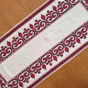 Finished Cross Stitch Tablecloth Set, Vintage Cross Stitch Decor - Etsy