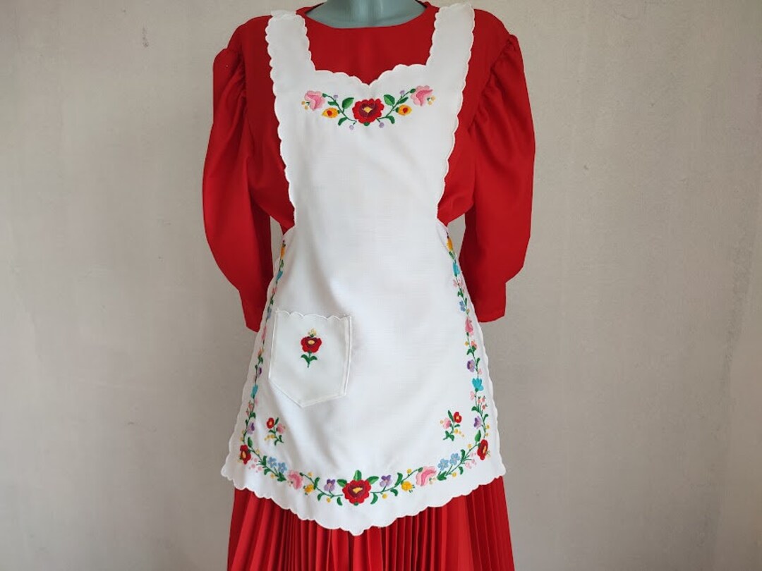 Hungarian Embroidered Apron Hand Made Vintage Apron Kalocsa - Etsy