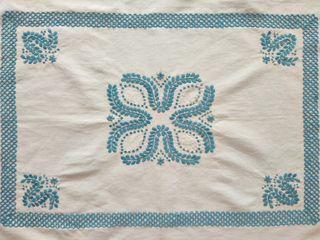 Hungarian Embroidered Centerpiece, Hand Embroidered Folk Art Motif - Etsy