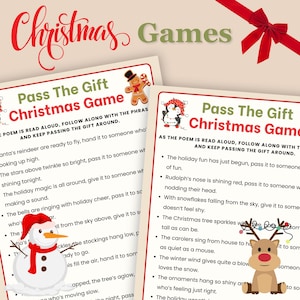Christmas Pass the Gift Game Printable, Office Christmas Party Games ...