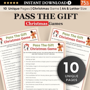 Christmas Pass the Gift Game Printable, Office Christmas Party Games ...