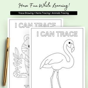 Preschool Lined Tracing Worksheets Bundle, Line Trace Page Printable ...