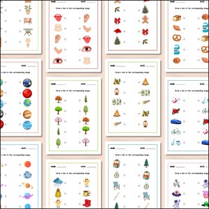 Printable Matching Worksheets, Match the Picture, Kindergarten ...