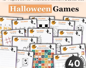 Halloween Printable 10 Game Bundle | Halloween Party Games | Halloween ...