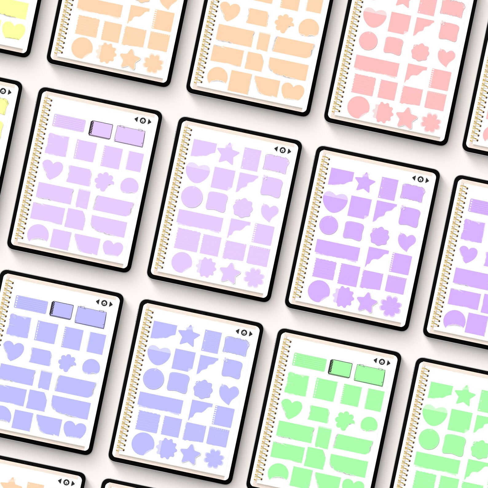 Rainbow Digital Planner Stickers, Student Digital Sticky Notes for iPad ...