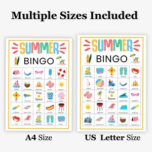 Summer Bingo Cards Printable, Beach Bingo Game for Kids, Vacation ...