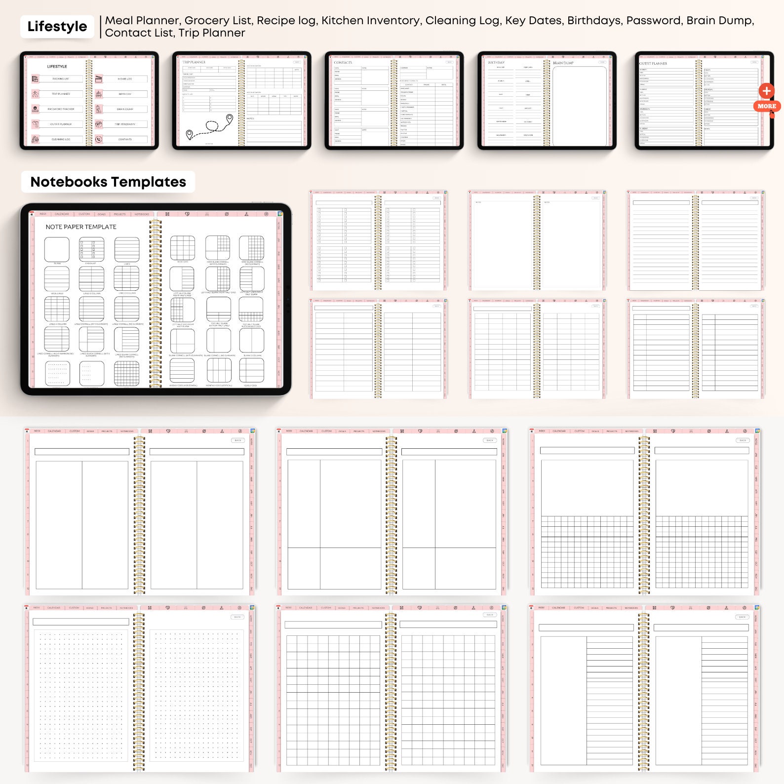 All-in-one Digital Planner 2024, 2025, 2026, Undated Digital Planner ...