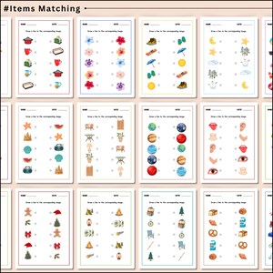 Printable Matching Worksheets, Match the Picture, Kindergarten ...