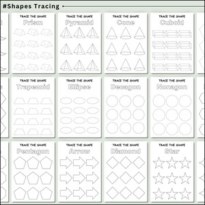 Preschool Shape Tracing, Basic Shape Tracing, Shape Tracing Worksheets ...
