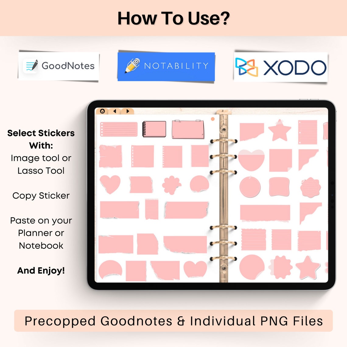 Rainbow Digital Planner Stickers, Student Digital Sticky Notes for iPad ...