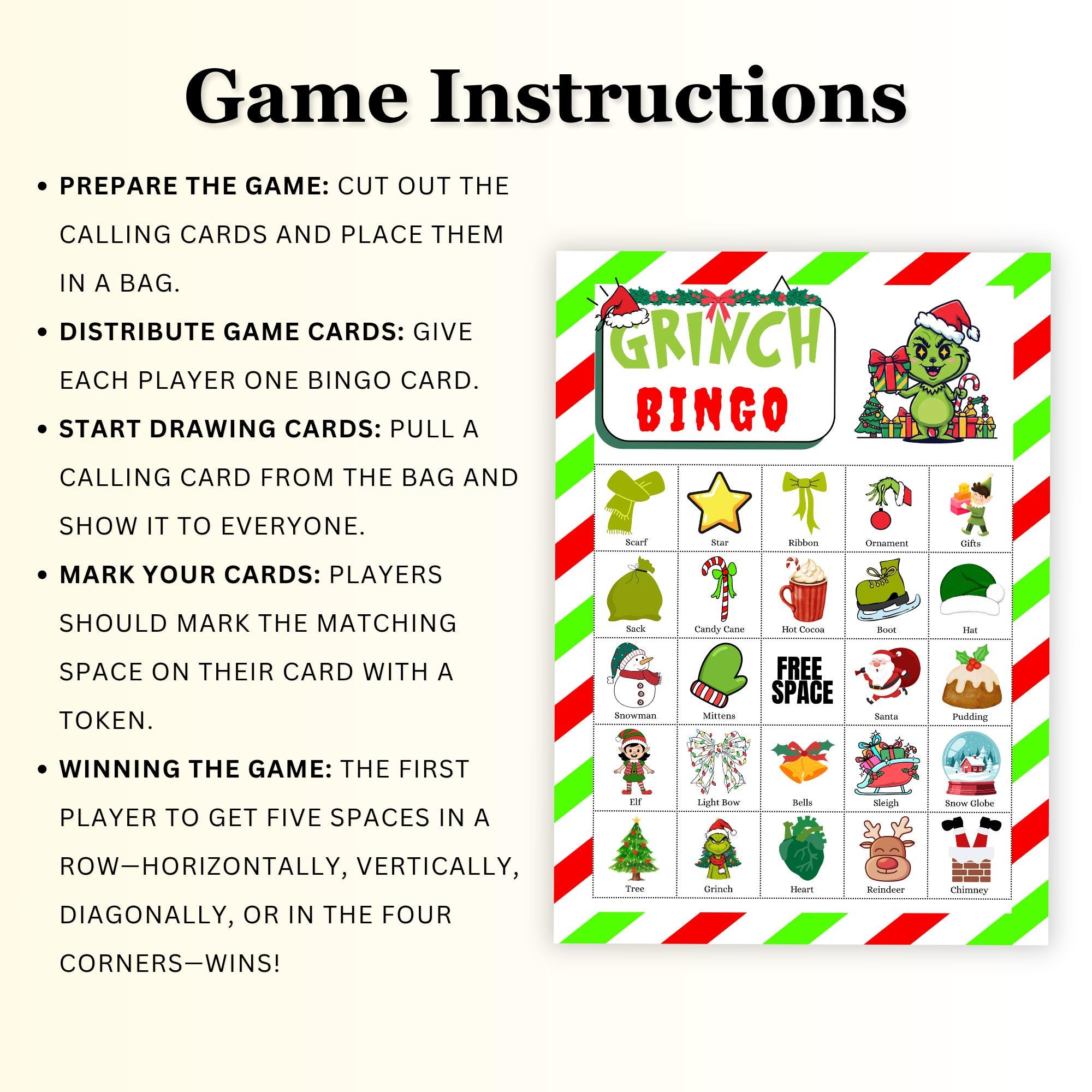 Grinch Bingo, Grinch Christmas Games Bundle, Printable Digital Game ...