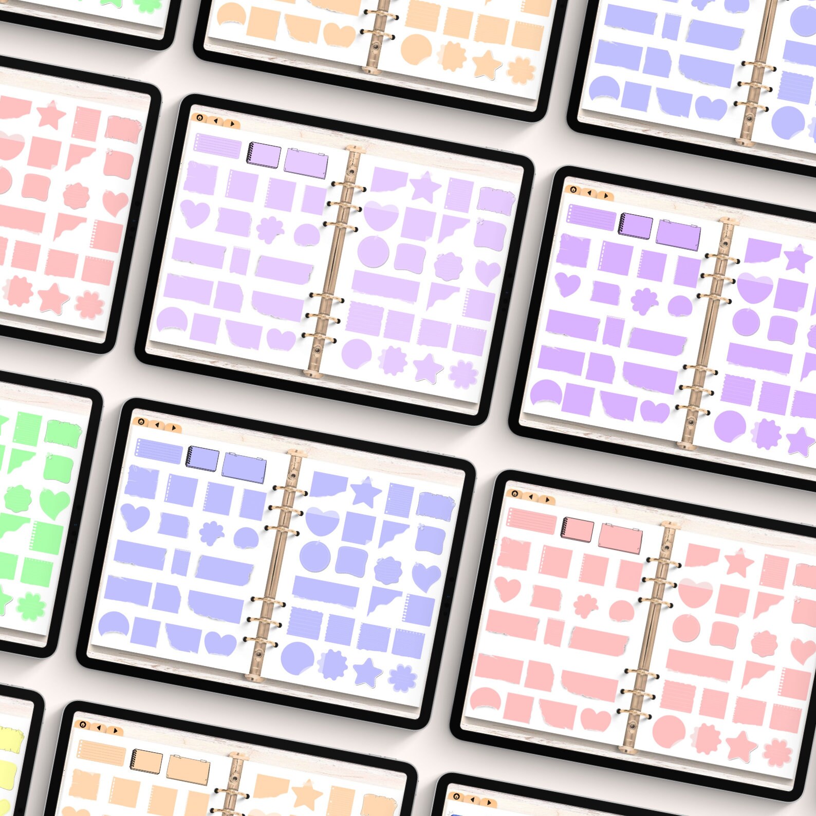 Rainbow Digital Planner Stickers, Student Digital Sticky Notes for iPad ...