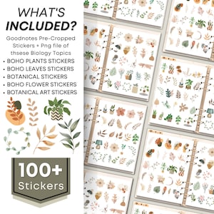 Boho Botanical Digital Stickers for Goodnotes, Daily Digital Sticker ...