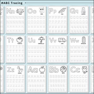Uppercase Lowercase Alphabet Tracing Worksheets | Printable Preschool ...