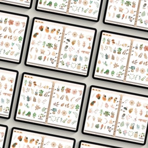 Boho Botanical Digital Stickers for Goodnotes, Daily Digital Sticker ...