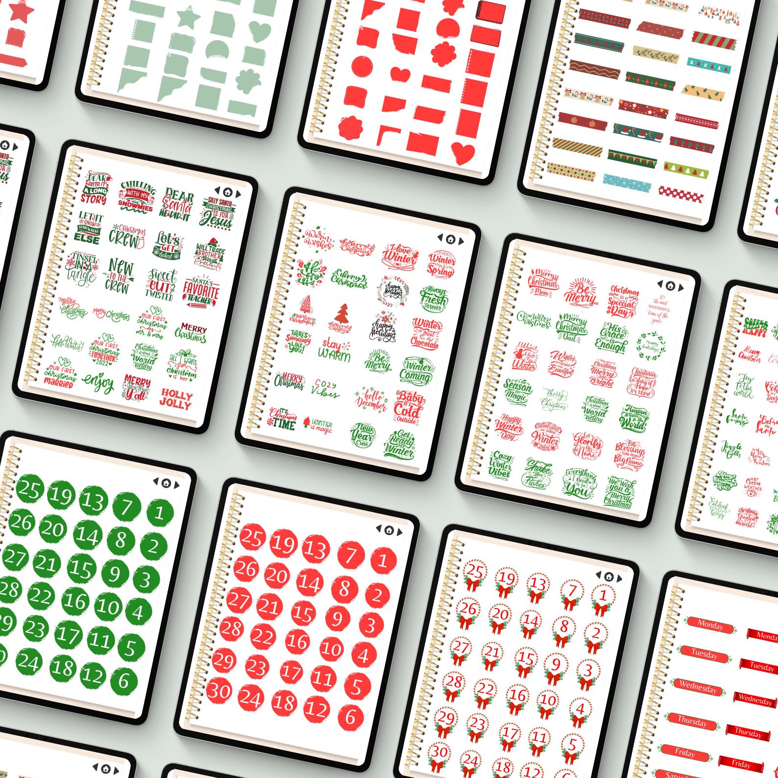 December Monthly Holiday Goodnotes Stickers | Cute Digital Note ...