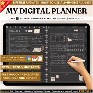 All-in-one Digital Planner 2025 2026 2027, Hyperlink Digital Planner ...