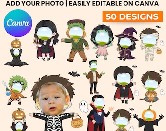Halloween Add Your Own Photo Picture Bundle, Custom Photo PNG ...