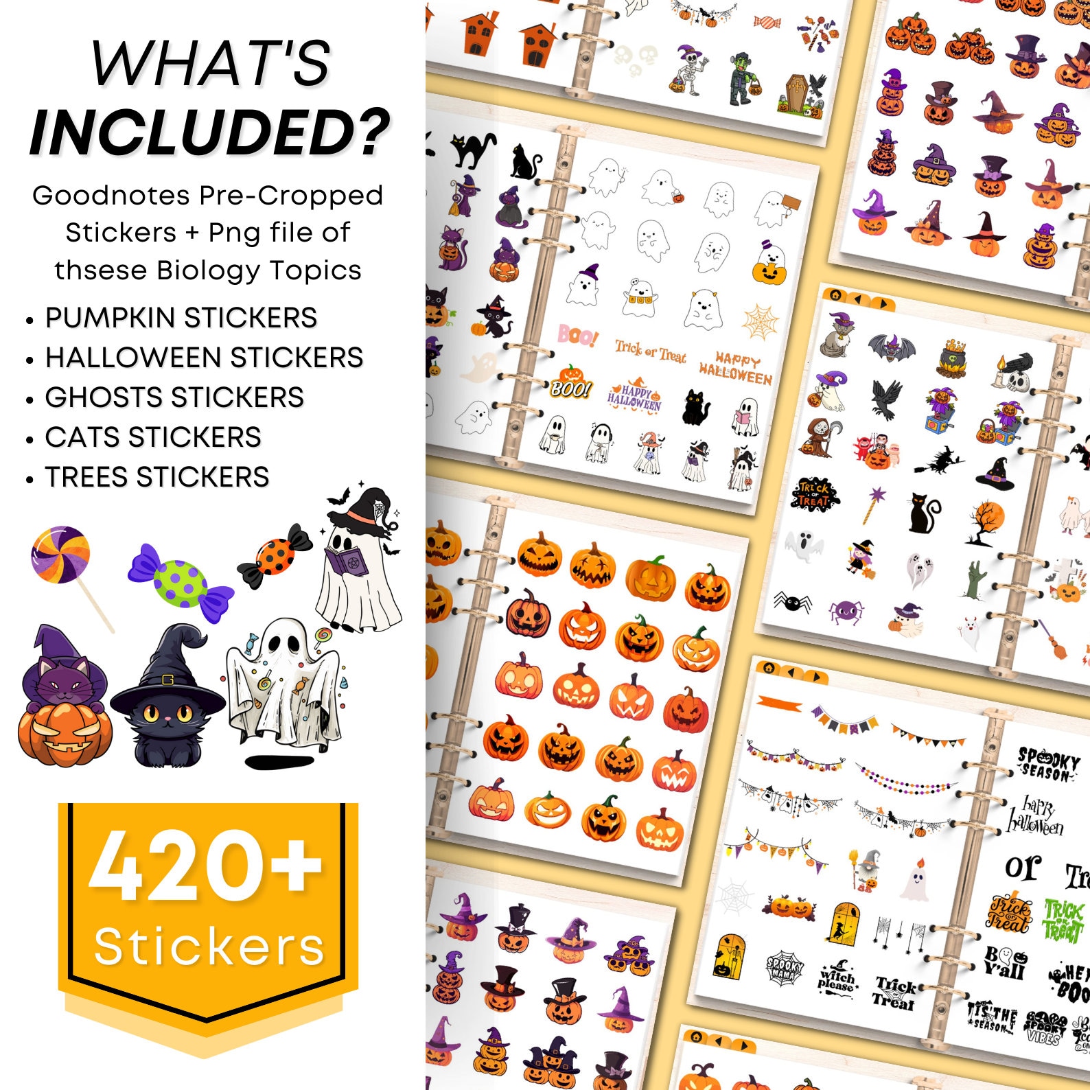 Halloween Digital Stickers Cute Spooky Stickers Halloween - Etsy