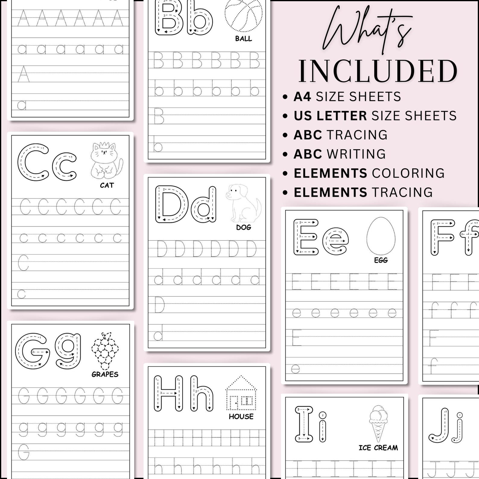 Letter Trace & Write Worksheet Printable, Alphabet Busy Book, Learning ...