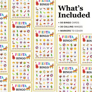 Fiesta Bingo, 30 Printable Fiesta Bingo Cards, Fiesta Activity for Kids ...