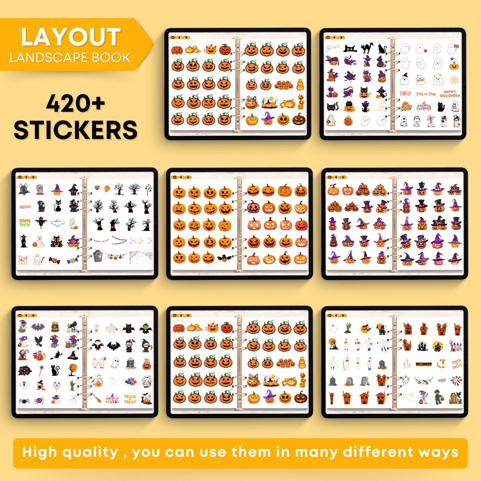 Halloween Digital Stickers Cute Spooky Stickers Halloween - Etsy