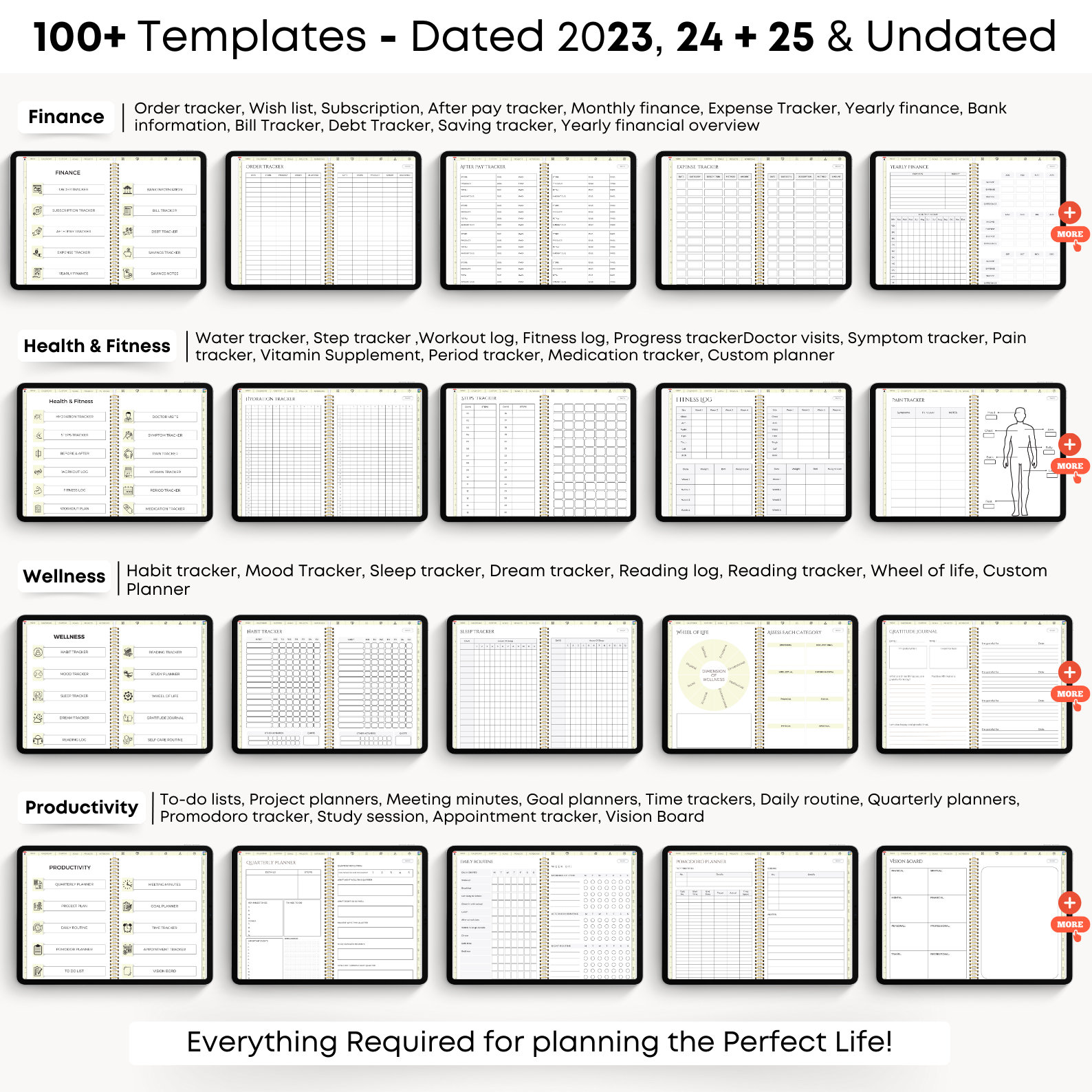 Digital Planner, Undated iPad & Android Planner, Goodnotes Planner ...