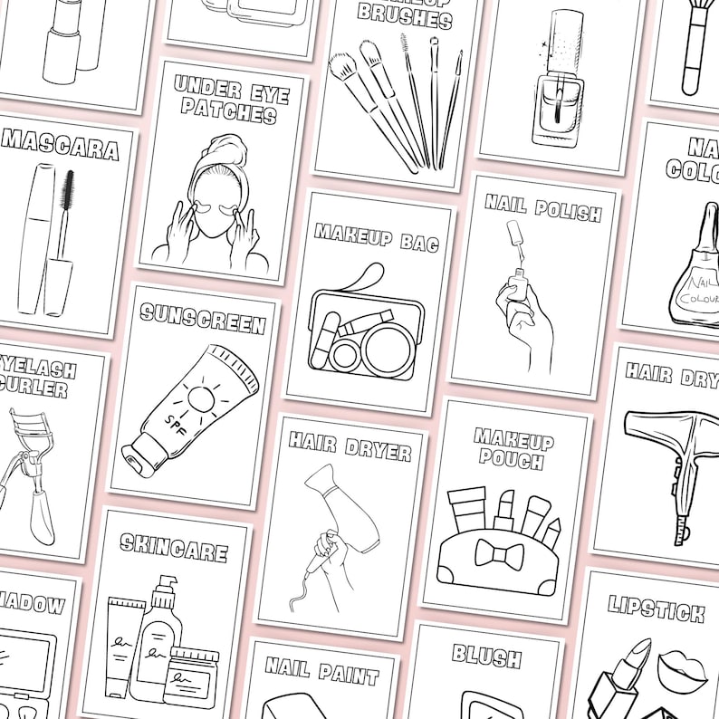 Bold and Easy Cosmetics Coloring Pages Printable, Cute Make up Coloring ...