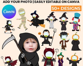 Halloween Add Your Own Photo Picture Bundle, Custom Photo PNG ...
