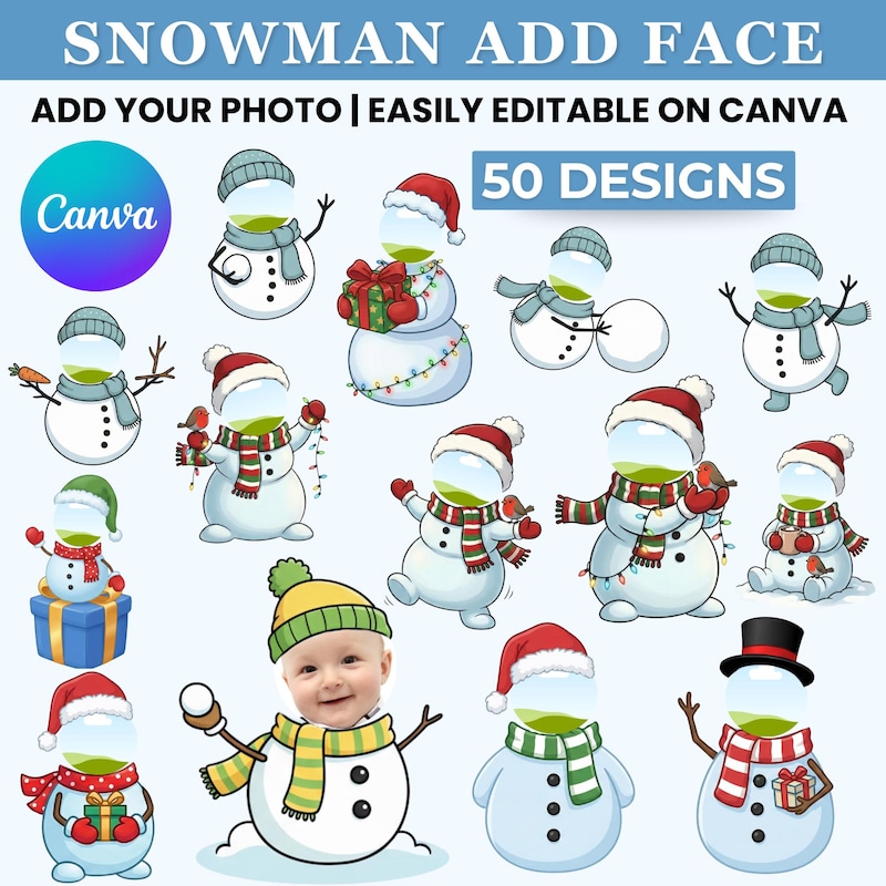 Snowmen Faces - Etsy