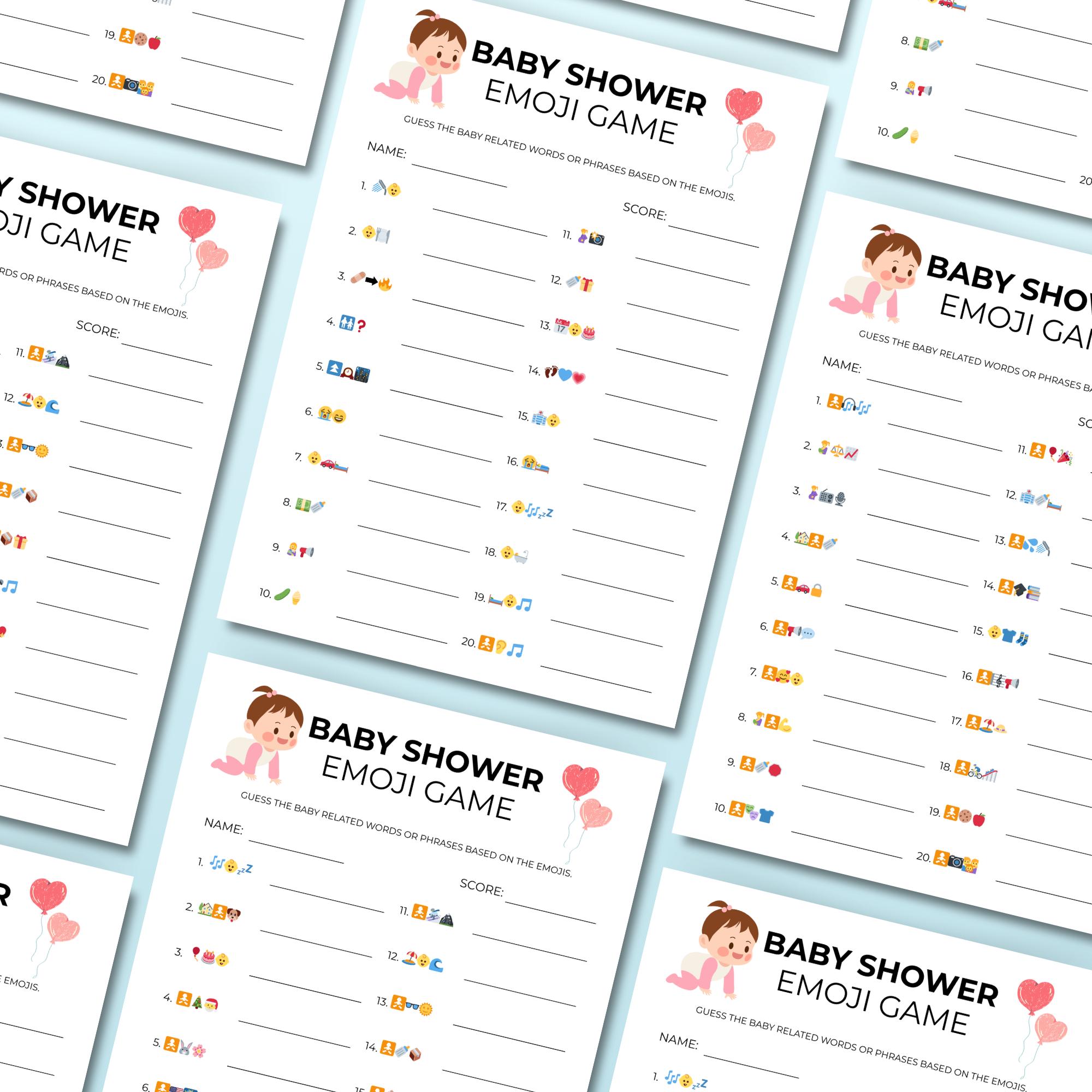 Baby Shower Emoji Game, Emoji Baby Shower Game, Baby Emoji Game, Baby ...