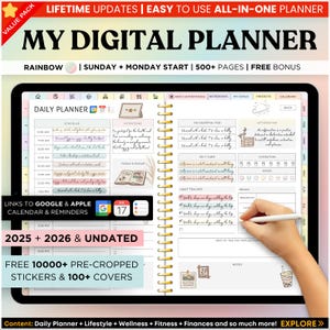 All-in-one Digital Planner 2025 2026 2027, Hyperlink Digital Planner ...