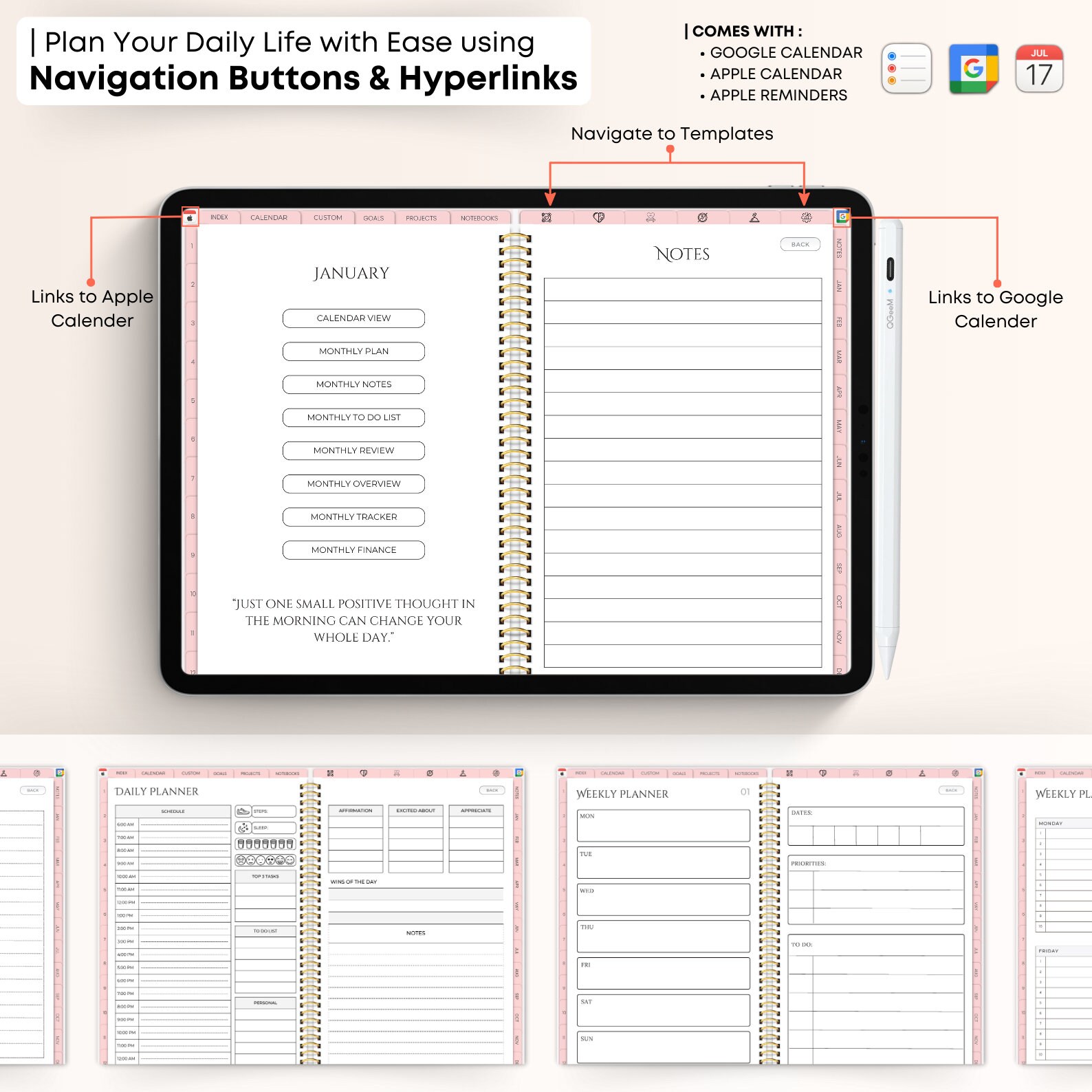 All-in-one Digital Planner 2024, 2025, 2026, Undated Digital Planner ...